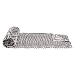 Amazon Basics Weighted Blanket with Minky Duvet Cover - 12 Pound, 48 x 72-Inch, Dark Grey/Grey