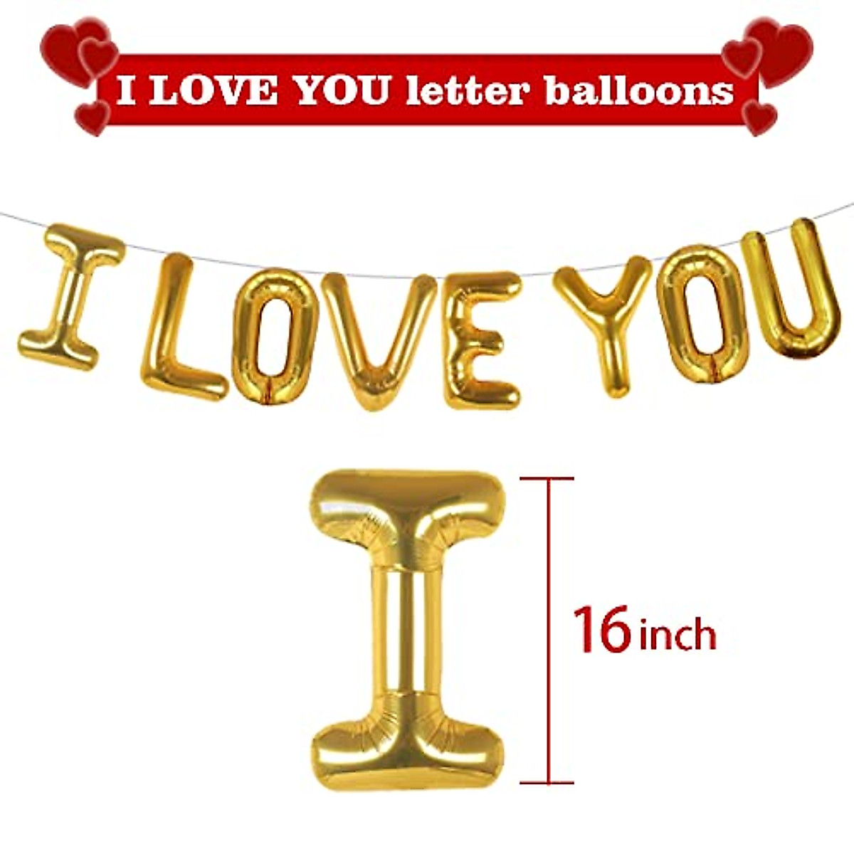 Valentine's Day Party Decorations Anniversary Decorations Valentines Day Hanging Decor Wedding Decorations I Love You Balloon Deep Red Silk Rose Petals Hanging Heart Swirls Love Bear Red Heart Balloon