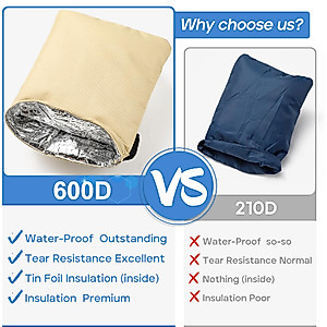 Upgraded Outdoor Faucet Cover for Winter, 5.5" W x 7.1" H Outside Faucet Cover Freeze Protection, Hose Bib Covers for Winter Reusable Waterproof Insulated Spigot Cover (Beige, 1 Pack)