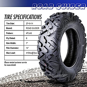 ROADGUIDER Set of 2 ATV UTV Tires 27x9-14 27X9x14 6PR All Terrain 10319