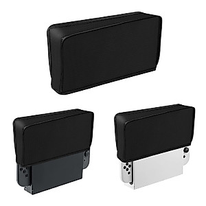 Mcbazel Switch/Switch OLED Dust Cover, Anti Scratch Protective Case Waterproof Cover Sleeve for Switch/Switch OLED Charging Dock - Black