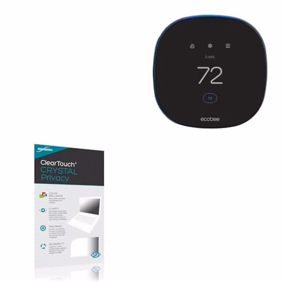BoxWave Screen Protector Compatible with Ecobee SmartThermostat EB-STATE5-01 - ClearTouch Crystal Privacy (2-Pack), Privacy Screen Protector Flexible Film Clear