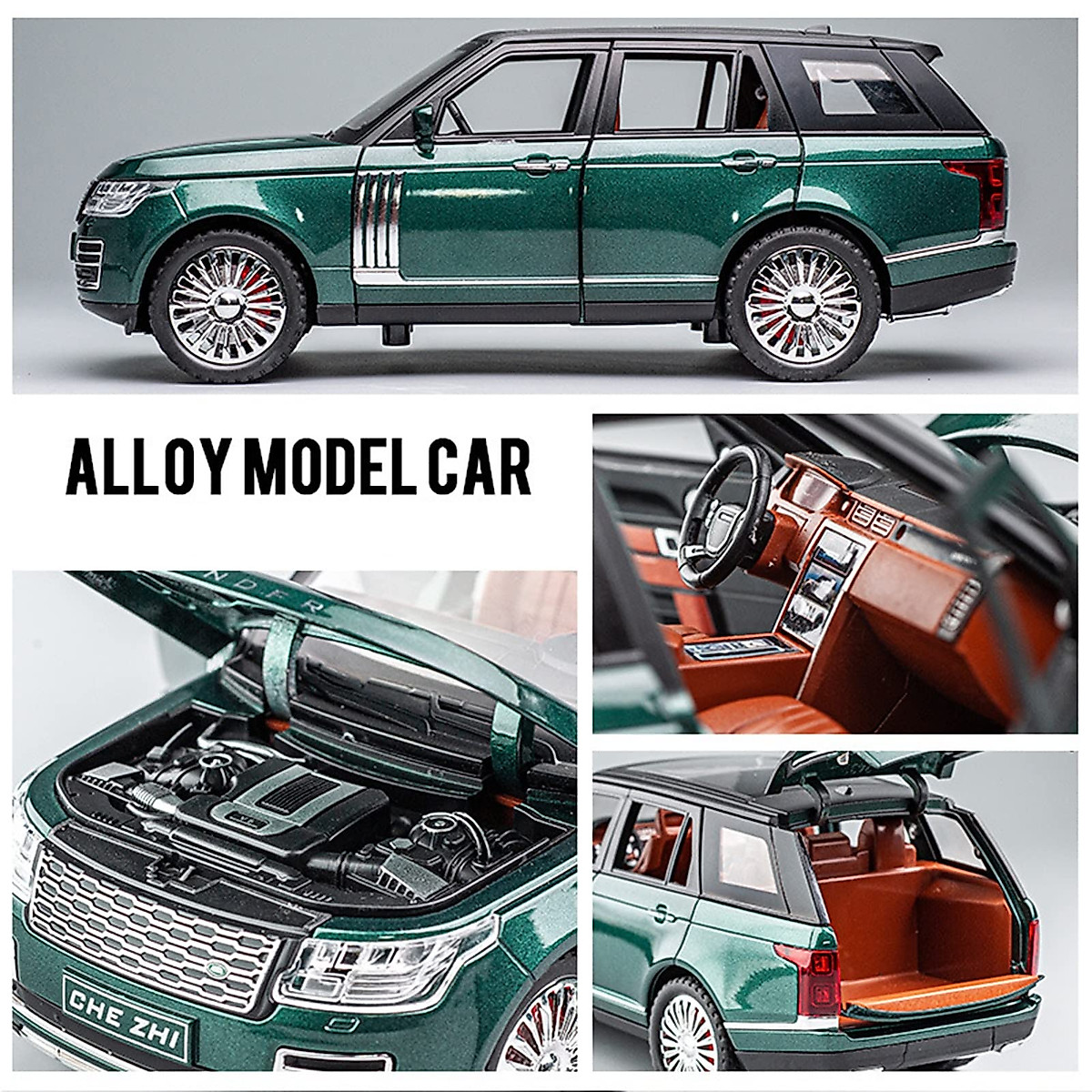 WXXGY for Land Rover Range Rover. 1/24 Alloy Car Model Diecasts Toy Vehicles Metal Car Model Collection Kids Gift ( Color : Black )