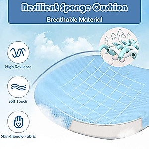 Costzon Kids Chair, Adjustable Height Student Chair w/Sit-Brake Casters, Lumbar Support, Seat Depth Adjustable, Home School Ergonomic Computer Chair for 3-18 Years Old, Kids Desk Chair (Blue)