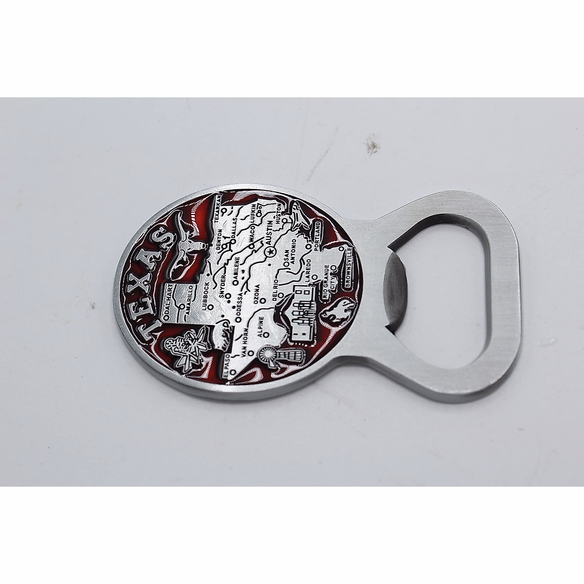 Texas State Map Emblem Icons Beer Bottle Opener