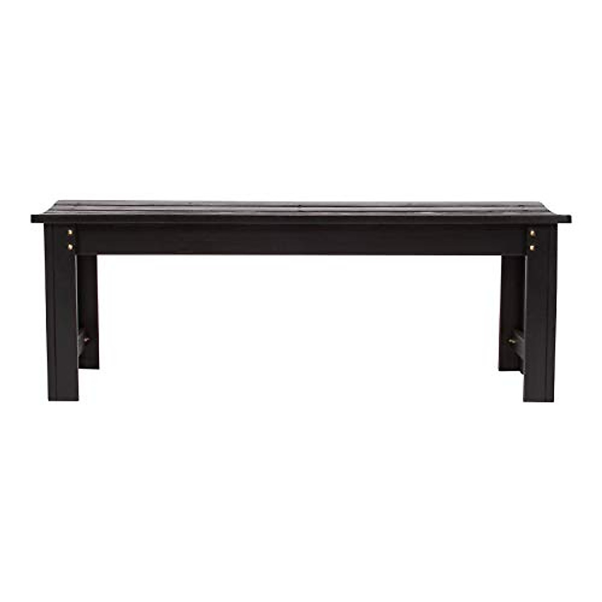 Shine Company 4204BK 4 Ft. Backless Outdoor Garden Bench | Contoured Wood Patio Bench for Indoor/Outdoor – Black