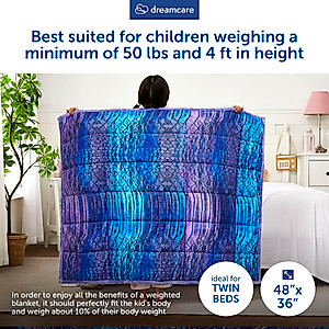 DREAMCARE Kids Weighted Blanket 5 Pounds, Cooling Weighted Blanket Kids, Weighted Blanket for Kids, 36"x 48" Toddler Weighted Blanket, Soft Weighted Blankets, Weighted Blanket for Toddler (Mermaid)