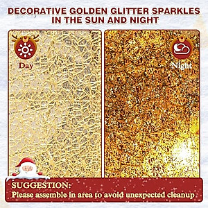 MUPATER Lighted Outdoor Christmas Decoration Nativity Scene, Lighted Christmas Yard Decor Set for Lawn and Home Holiday Party with Lights, Zip Ties and Ground Stakes, Gold