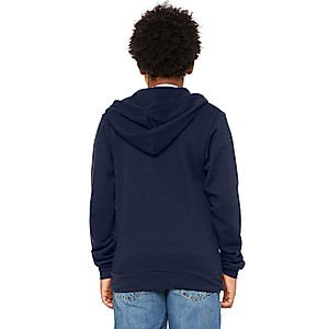 BELLA + CANVAS Youth Sponge Fleece Full-Zip Hoodie L Navy