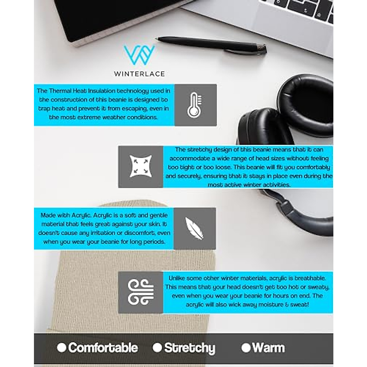 12 Pack Winter Beanie Hats for Men Women, Warm Cozy Knitted Cuffed Skull Cap, Wholesale