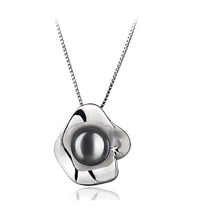 Rocio Black 9-10mm AA Quality Freshwater 925 Sterling Silver Cultured Pearl Pendant For Women