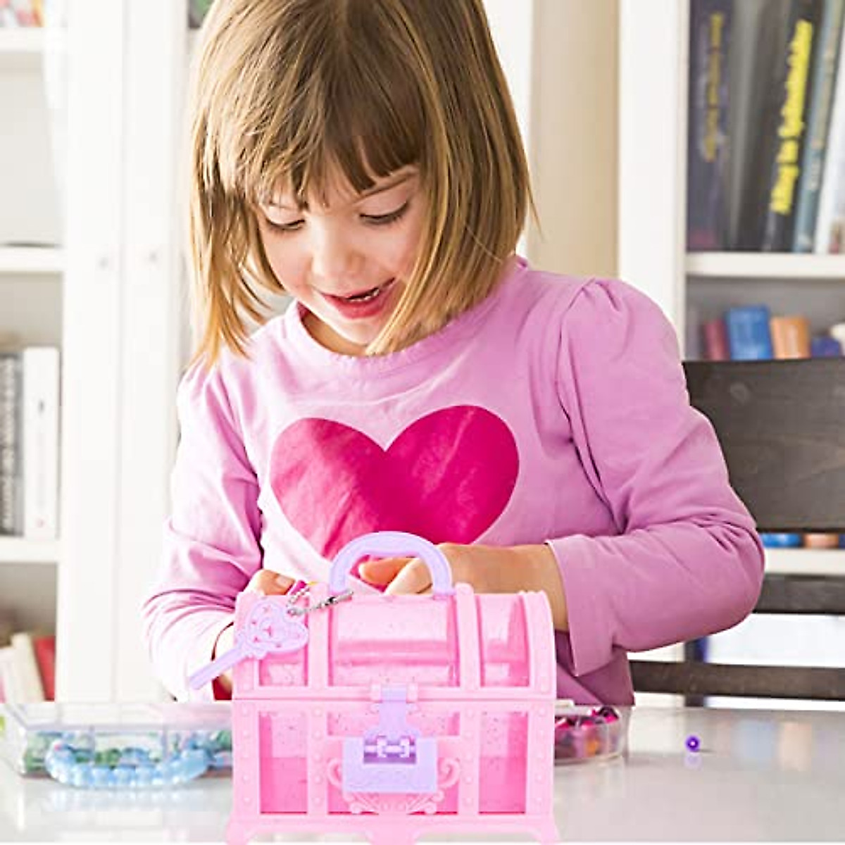 Alipis Treasure Trinket Chest Girl 2Pcs Kids Jewelry little girl treasure box pretend treasure box baby girl treasure chest Box Toy Princess Little Girl Jewelry Box