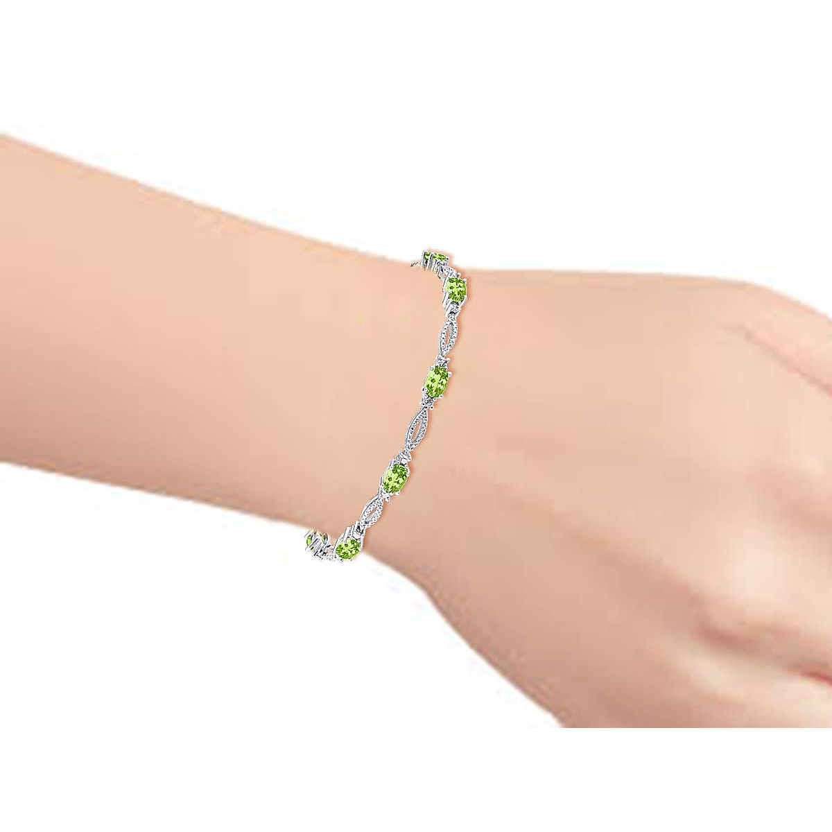 Rylos Spectacular Tennis Bracelet Set With Peridot & Diamonds - August Birthstone*