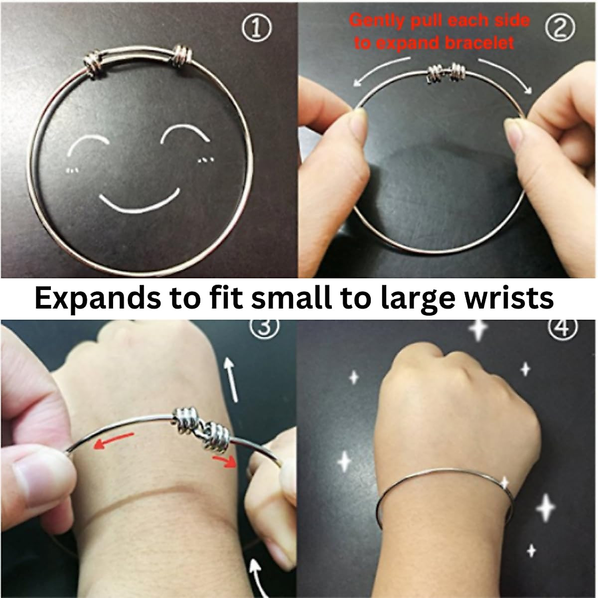 Infinity Collection 60th Birthday Charm Bracelet – Rose Gold Adjustable Bangle with Fabulous & Sixty Charms – Gift for Women – Includes Velvet Jewelry Pouch