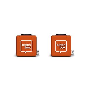 Catchbox Plus Throwable Microphone System with 2 Microphones, Orange (2-Sides New Catchbox Logo)