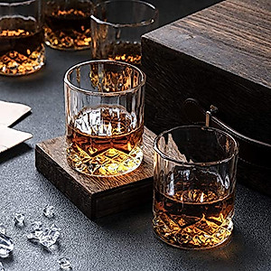 Triplorare Whiskey glasses set of 6, 11 OZ, Old-Fashioned Whiskey glasses, Rum glasses, Bar whiskey glasses, Glasses for Scotch (Rock glasses set of 6)