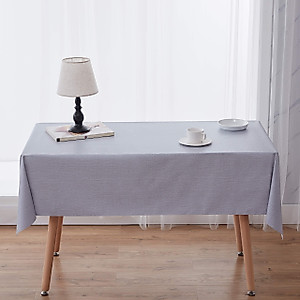 NLMUVW Vinyl Tablecloth Rectangle Grey PVC Table Cloth 100% Waterproof Oil Proof Wipe Clean Table Cover for Dining Kitchen Picnic, 54 x 78 inch