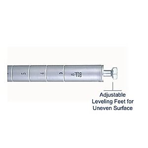 Nexel 18" x 24" x 54", 4 Tier, Poly-Z-Brite Adjustable Wire Shelving Unit, NEXGuard Anti-Microbial Agent, NSF Listed Commercial Storage Rack, Silver, Leveling feet