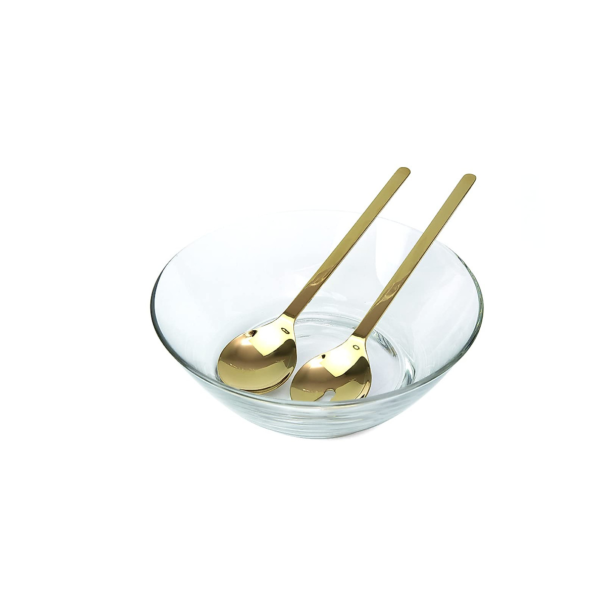 Rigeli Regent 18/10 CONTEMPO Chromeplated 9.8”inch 25cm Salad Bowl with Stainless Steel Servers Salad Bowls, Big Salad Bowls with Perfect for Fruits, Vegetable or Salads (Gold)