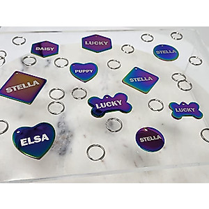 Dr. Fremont's Stainless Steel Custom Pet ID Personalized Engraved Identification Cat and Dog Tags with Custom Text, Many Shapes Including Bone, Heart, Circle (Gold Stainless Steel, Large Bone)