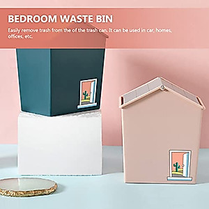 Cabilock 4pcs Desktop Trash can Small Rubbish can Waste Bin Rubbish Storage can Rubbish Container Cute Trash can Work Desk Decor car bin Waste Paper Bucket Office Waste Paper bin with Cover