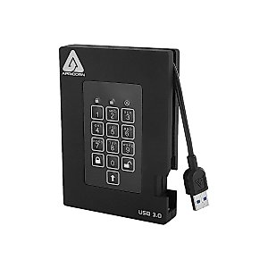 Apricorn 2TB Aegis Padlock Fortress FIPS 140-2 Level 2 Validated 256-Bit Encrypted USB 3.0 Hard Drive with PIN Access (A25-3PL256-2000F)