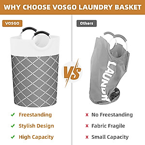 VOSGO Laundry Basket, 2-Pack 82L Waterproof Laundry Hamper, Collapsible Laundry Bag with Comfortable Handle, Large Capacity Storage for College Dorm, Family, Toys, Grey