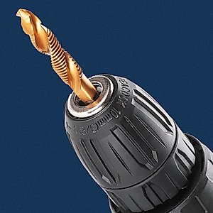 Combination Drill Tap Bit Set 6 PCS (M3 M4 M5 M6 M8 M10), Titanium High-Speed Steel Screw Tapping Hexagonal Handle Multifunctional Drill Bit Set, Manual Tool