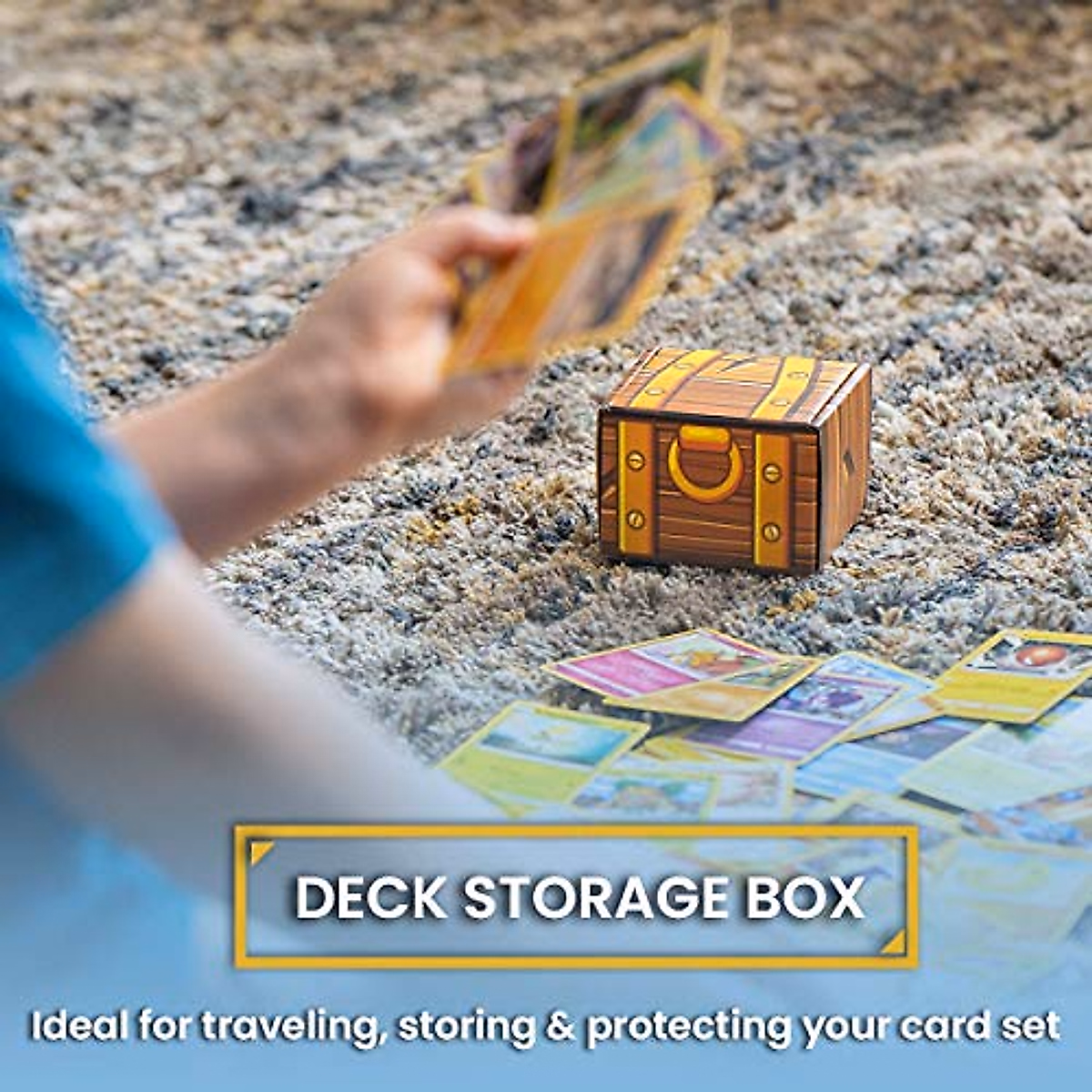 Golden Groundhog TCG Deck Box Including 200 Assorted Cards (3 Random Ultra Rares, 4 Rare Cards, 3 Holographics, 90 Common/Uncommons, and 100 Energy Cards)