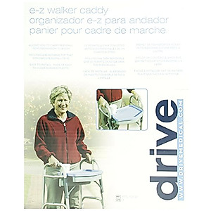 Drive Medical RTL10131 E-Z Walker Caddy with Tray, Gray/Blue