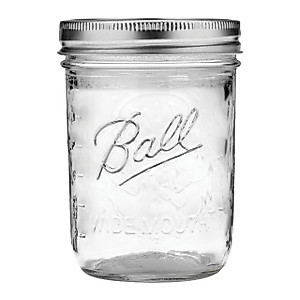 Ball 8 Glass Clear Jars | 16 oz. | Jars with Lids & Bands | Pint