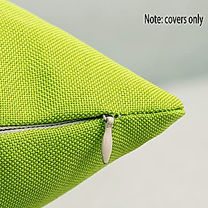 OHCOZZY Pack of 2 Outdoor Pillow Covers, Waterproof Decorative Throw Cushion Case Pillowcase for Garden Patio Furniture 18x18 Inch Apple Green