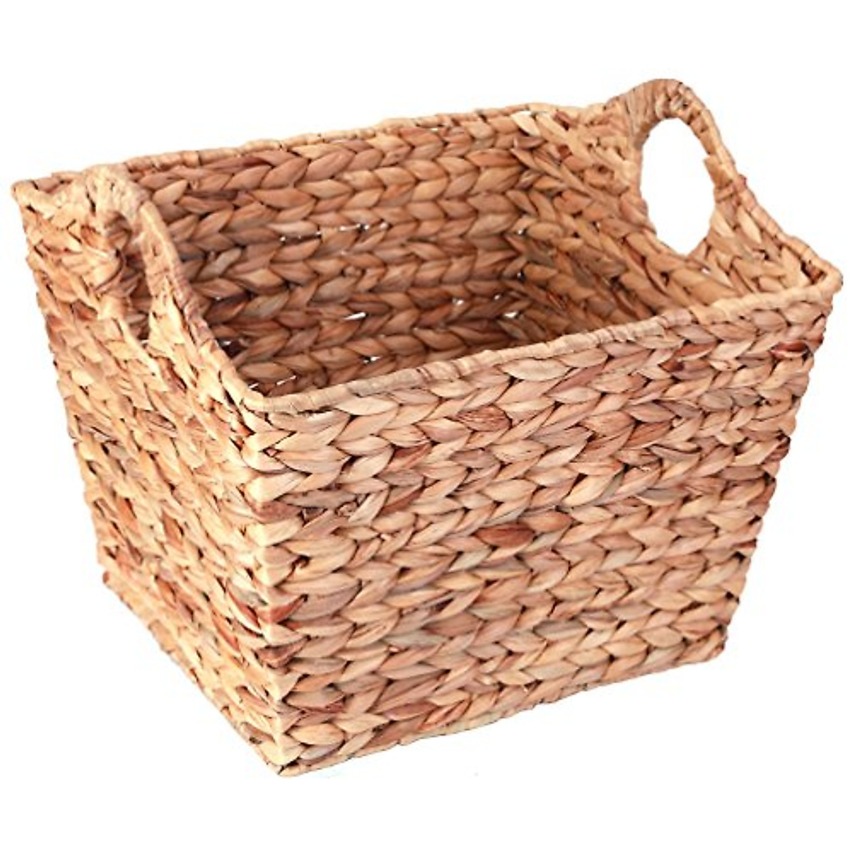 Vintiquewise Water Hyacinth Square Wicker Shelf Basket (Large)