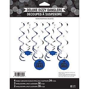 Creative Converting Blue Graduation Dizzy Danglers, Assorted sizes