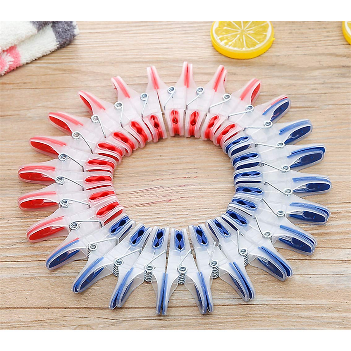 24 Pack Cute Clear Clothes Pins for Pictures Bathroom Clothesline Pegs Shirt Clips for Chip Bags Kitchen