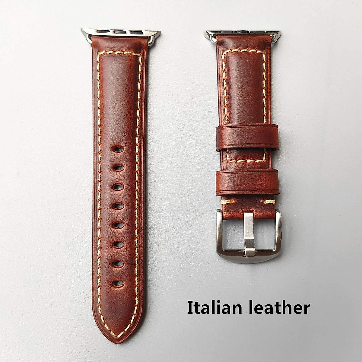 MTRRISE Compatible for Apple Watch ultra Band 42mm 44mm45mm46mm49mm Men,Top Grain Leather Band Replacement Strap iWatch Series 10/9/8/7/ 6/5/ 4/3/ 2/1,SE,Ultra /Ultra2