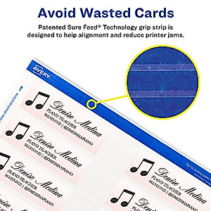 Avery Mini Business Cards with Sure Feed Technology, 1" x 3", Matte White, 160 Small Business Cards Total, Print-to-the-Edge, Laser/Inkjet Printable Cards (5329)