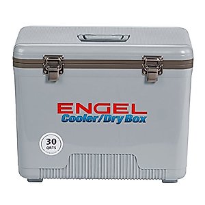 Engel UC30 30qt Leak-Proof, Air Tight, Drybox Cooler and Hard Shell Lunchbox for Men and Women in Silver