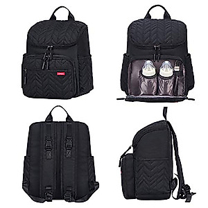 Diaper Bag Backpack, Tebio Multi-Function Large Capacity Waterproof Travel Backpack Nappy Bags, Gifts for Dad, Mom-Black