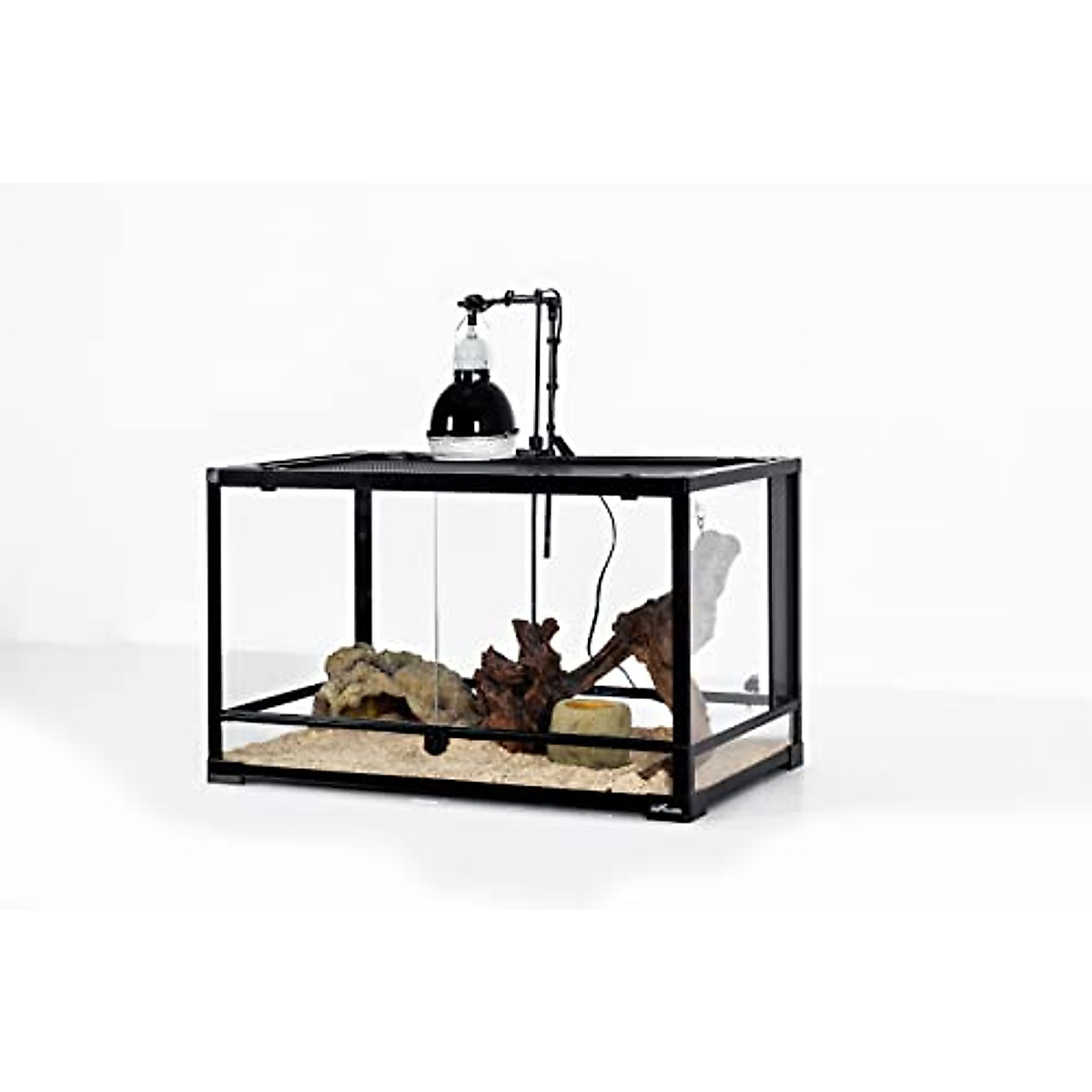 TRIXIE 41 Gallon Glass Terrarium, Double Hinged Doors, Mesh Top, Waterproof Base, Black