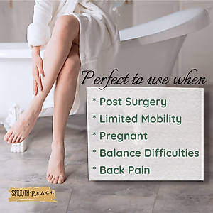 Universal Leg Shaving Extension Handle with Adjustable Length – Leg Hair Removal – Body Shaver Groomer – Pregnancy Razor Extension – Limited Mobility Tool – Use with Various Disposable Razors (Pink)