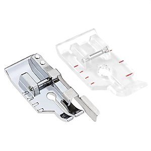 TISEKER 2 Pieces 1/4 inch Quilting Patchwork Foot with Edge Guide, 1/4 inch Clear View Quilting Presser Foot, Fit for All Low Shank Snap-On Singer, Brother, Babylock, Janome, Kenmore Sewing Machine