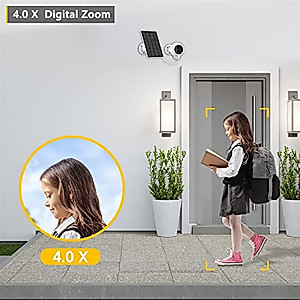 Security Camera Camera 3MP Wireless IP Camera Rechargeable Battery Panel Solar Outdoor Waterproof AI PIR Alerts Two Way Audio P2P Security Protection Surveillance Camera with Spotlight ( Size : With 1