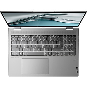 Lenovo ENOVO Yoga 7i 2-in-1 Laptop 16'' 2.5K Touchscreen12th Core i7-1260P Iris Xe Graphics 16GB RAM 1TB SSD WI-FI 6E Thunderbolt 4 Backlit KB w/ FP Windows 11 Pro RATZK 32GB USB, Arctic Grey, (82QG)