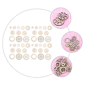 Toyvian 200 Pcs Wooden Gear Wood Chips Cartoon Wooden Plate Child