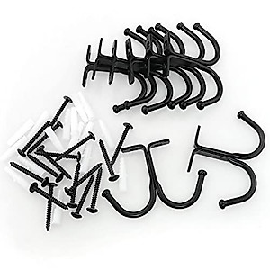 ITROLLE 8PCS Double Prong Ceiling Hook with Screws, Under Shelf Coat Hooks Bathroom Towel Bedroom Robe Hook for Closet Top Bathroom Kitchen Cabinet Garage Baseball Cap, Coat, Clothes and Jewelry