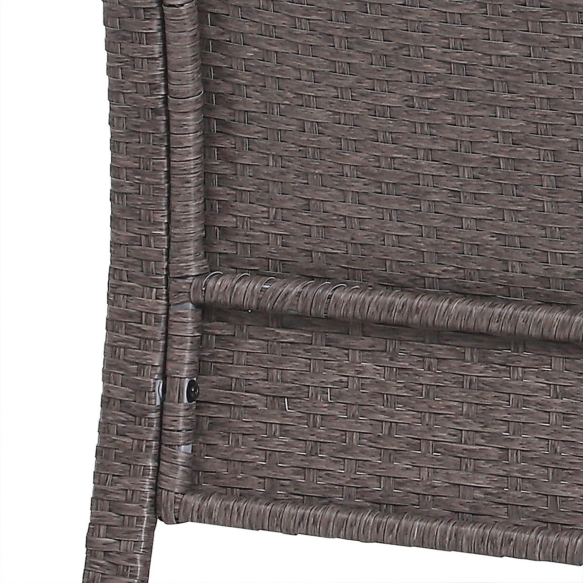 Outsunny 5 Pieces Rattan Wicker Lounge Chair Outdoor Patio Conversation Set with 2 Cushioned Chairs, 2 Ottomans and Tempered Glass Top Coffee Table, Blue