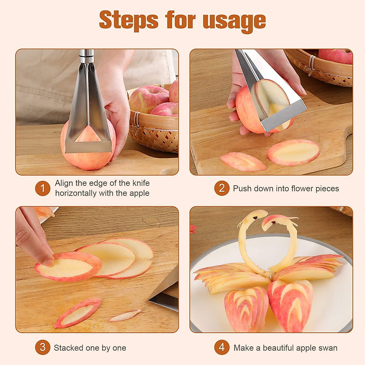 Stainless Steel Fruit Carving Knife - V Shape Channel Knife Tool, Fruit & Vegetable DIY Carving Tool, Food Carving Mold Carving Tool Kitchen Accessories for Home Kitchen DIY Platter Tray Decoration