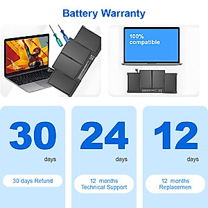 Bee Elf a1466 battery(7200mAh) for MacBook Air a1466 battery replacement (Mid 2012-2017),A1369 battery replacement (Late 2010-Mid 2011),High Capacity A1496/A1405/1377 battery
