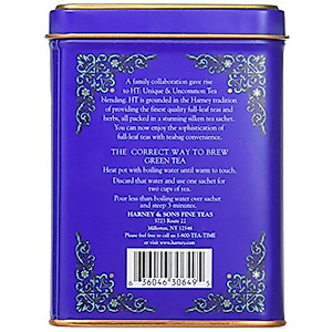 Harney & Sons Blueberry Green Tea Tin Can - Caffeinated and, Great Present Idea - 20 Sachets, 1.4 Ounces
